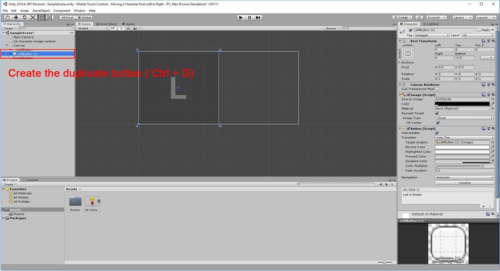 Mobile Touch Controls - Moving A Character From Left To Right Using C# Scripts In Unity